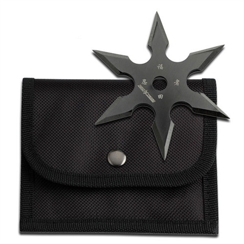 Perfect Point Throwing Stars, 4" DIAMETER, Black w/ titanium Coating