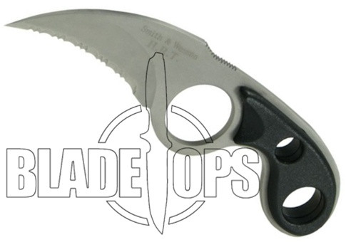 Smith & Wesson Hostage Rescue Team Badge Knife, Serrated Bead Blast ...
