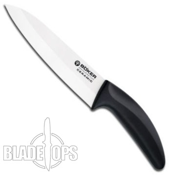 Boker White Ceramic Kitchen Chef Knife, 1300C3