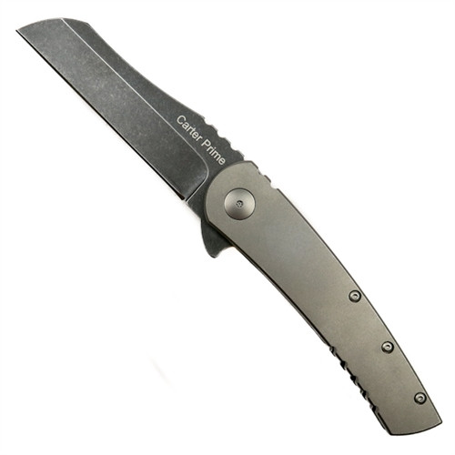 Ontario 8875 Carter Prime Titanium Flipper Knife, D2 Black/Stonewash Blade