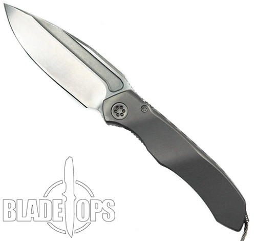 Marfione Custom Titanium Anax Frame Lock Knife, Stonewash