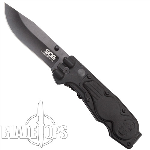 SOG Mini BladeLight Folder Knife, Black Blade
