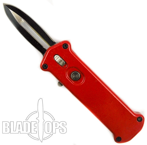 Junior Joker OTF Knife, Red Handle
