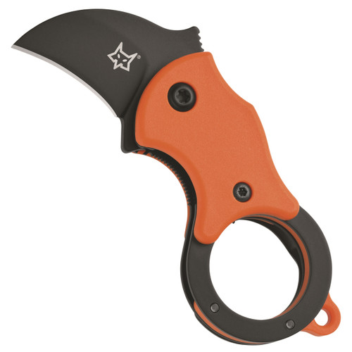 Fox Knives Orange Mini-Ka Folder Knife, 1" Black Blade