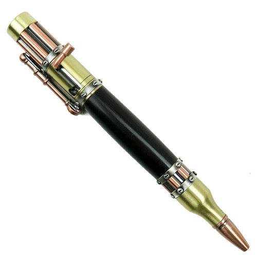 Loki Tool Ebony Steampunk Pen, Antique Brass