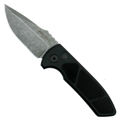 Pro Tech Textured Sbr Auto Knife Stonewash Combo Blade