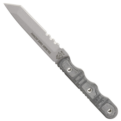 TOPS Taliban Take-Down Fixed Blade Knife, Tactical Grey Combo Blade