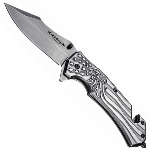Boker Magnum Freedom Folder Steel Knife, Satin Blade | BladeOps