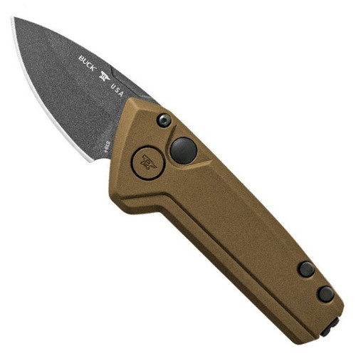 Buck Burnt Bronze Mini Deploy Auto Folding Knife | BladeOps