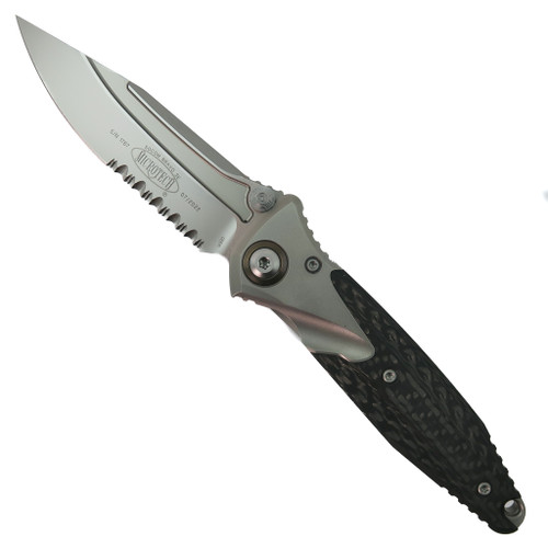 Microtech Socom Bravo Folder Knife, Blasted Combo Blade | BladeOps