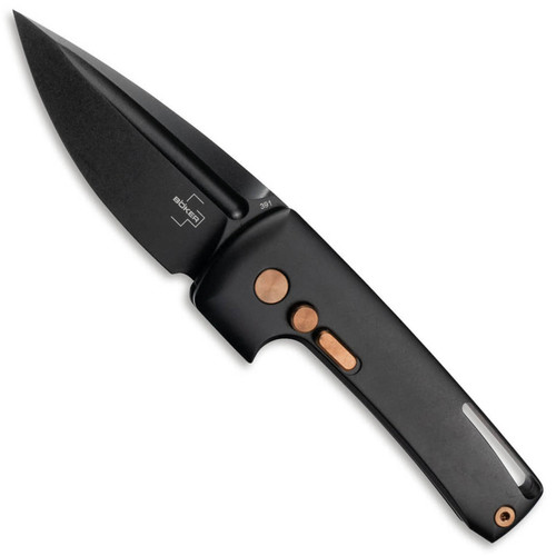 Boker Plus Harlock Auto Mini Knife, Black Blade | BladeOps