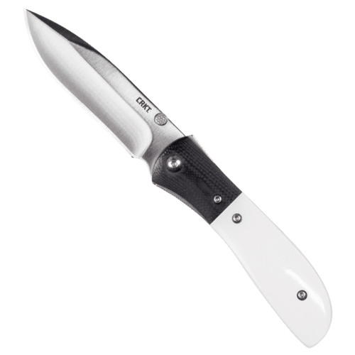 CRKT Kit Carson White with Black Bolsters Assist Knife, Satin Blade ...