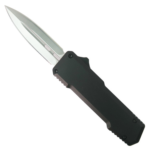 SOS Knives Black OTF Knife, Satin Dagger Blade | BladeOps