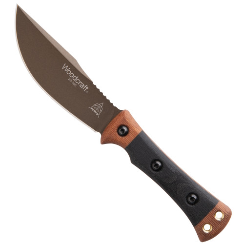 TOPS Knives Woodcraft Fixed Blade, Midnight Bronze Blade | BladeOps