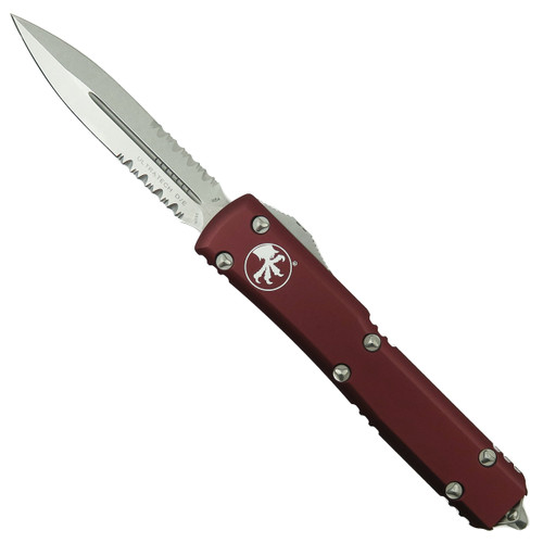 Microtech Merlot Ultratech OTF Auto Knife, Stonewash Combo Blade | BladeOps