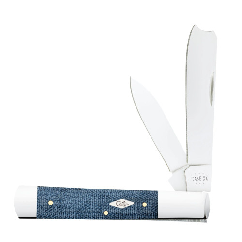 Case Smooth Blue Denim Canvas Laminate Razor Knife | BladeOps
