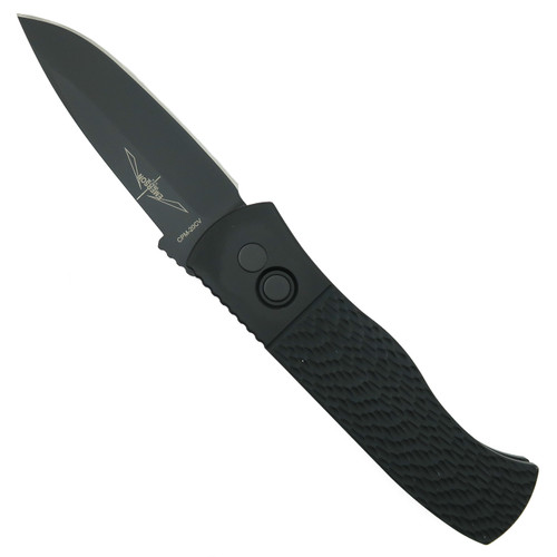 Pro-Tech LEFT HANDED Emerson Black Jigged Aluminum Auto Knife, Black ...
