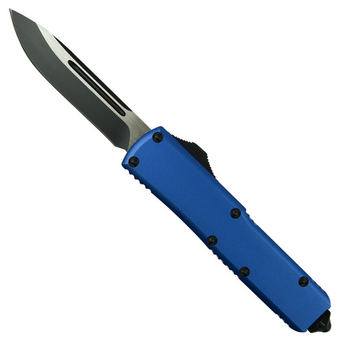X-Switch Smooth Precision Medium Blue OTF Knife, Black Clip Point Blade ...