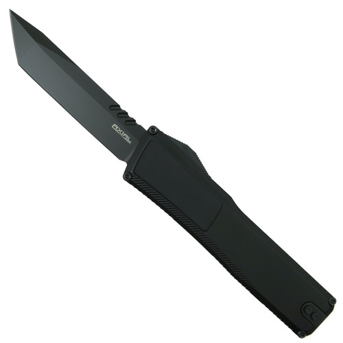 Axial Shift Black Aluminum G10 Inlay OTF Knife, Black DLC MagnaCut ...