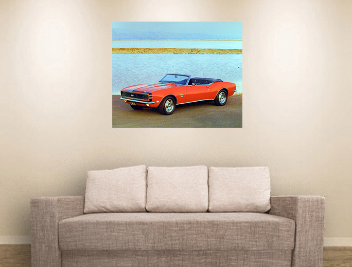 1968 Red Chevy Camaro SS 396 Car Poster | Car Posters