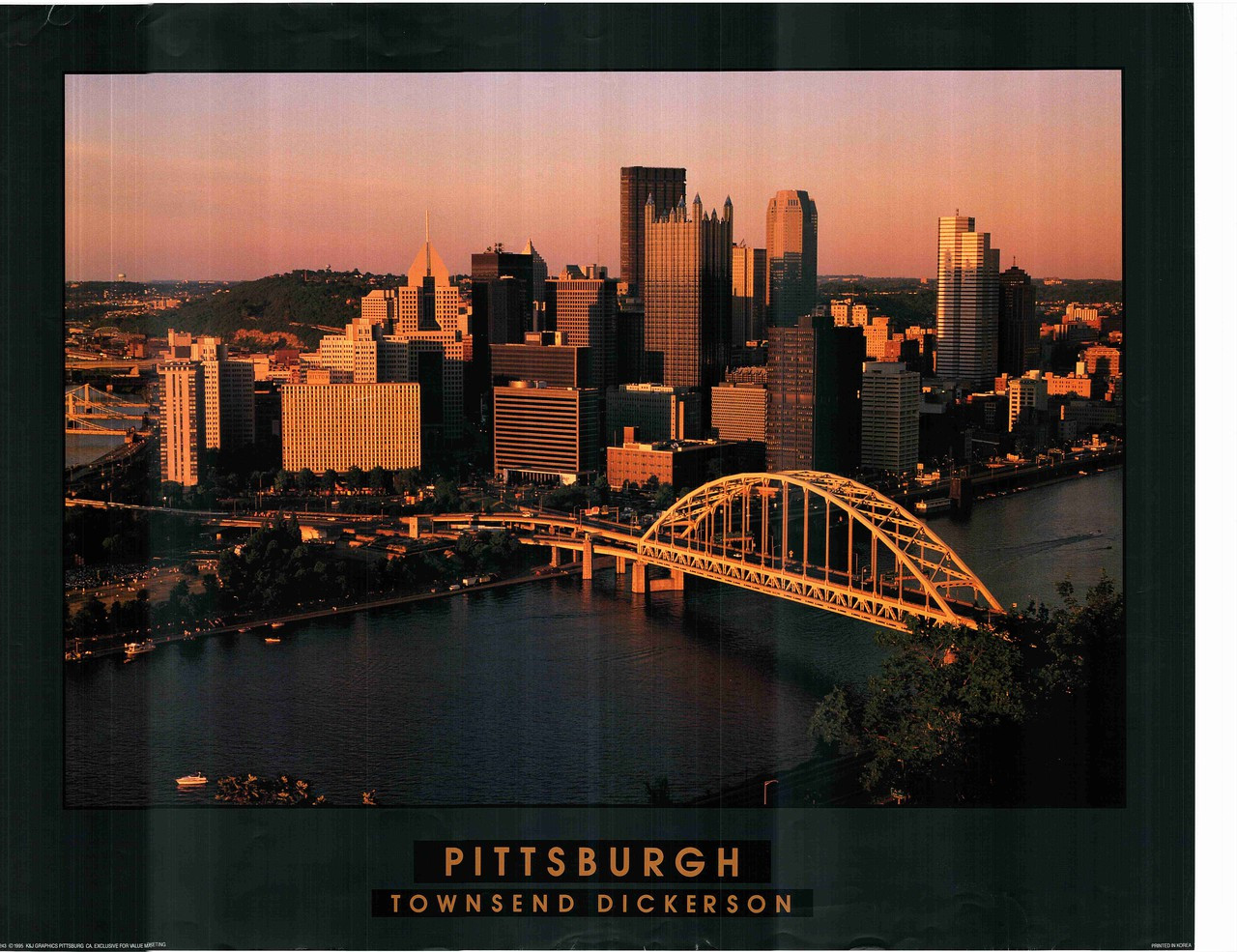 Picture Wall Decor Pittsburgh Skyline Downtown City Art Print Poster ...