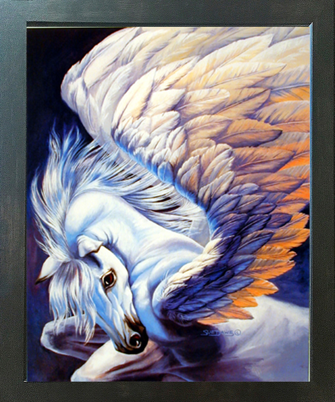 Mythical Pegasus Wings Sue Dawe Fantasy Horse Wall Decor Expresso ...