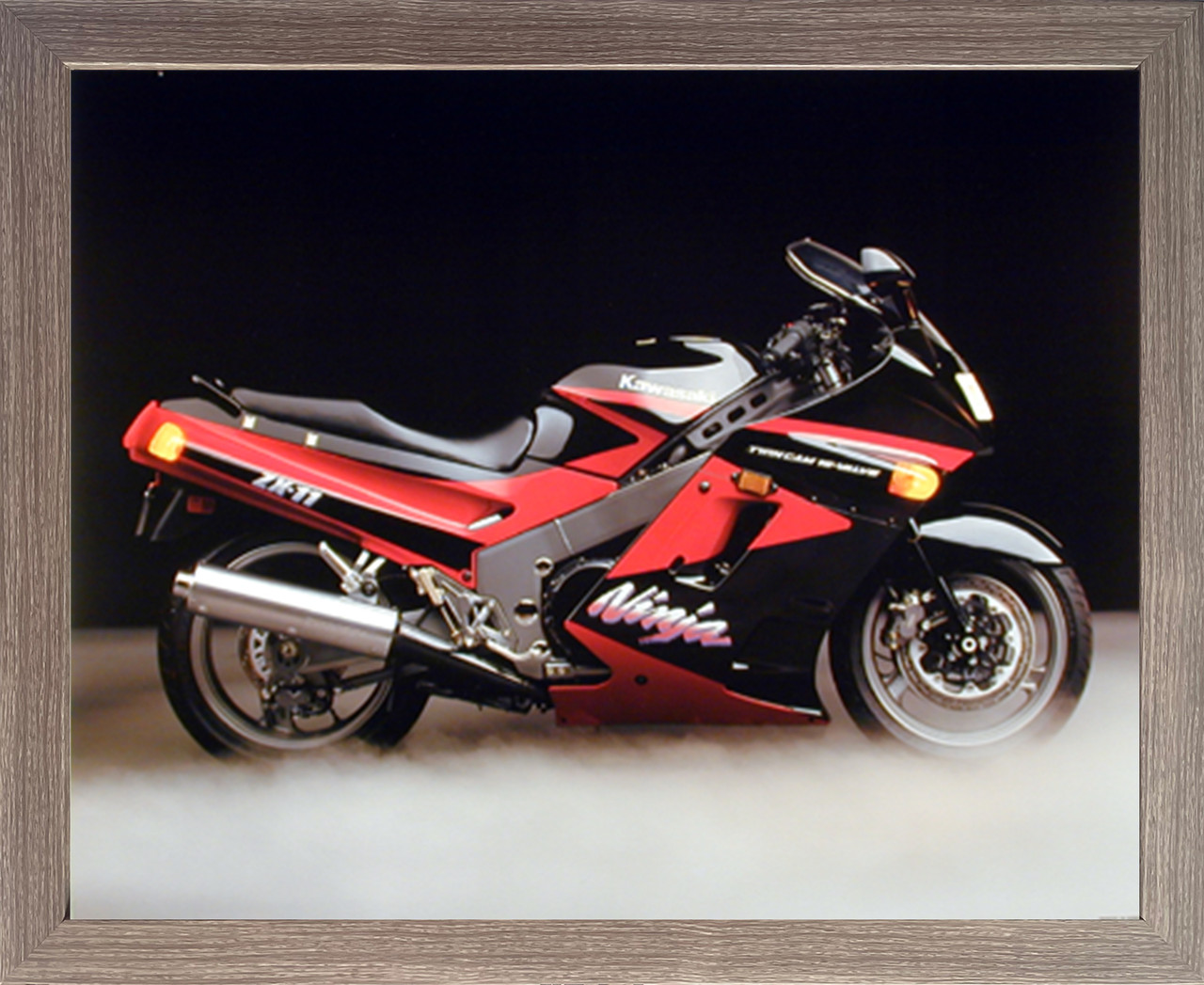 Kawasaki Ninja Zx11 Motorcycle Barnwood Framed Wall Decor Picture Art ...