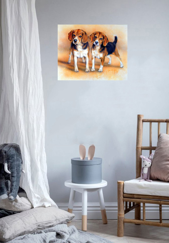Two Beagle Puppies Poster | Animal Posters