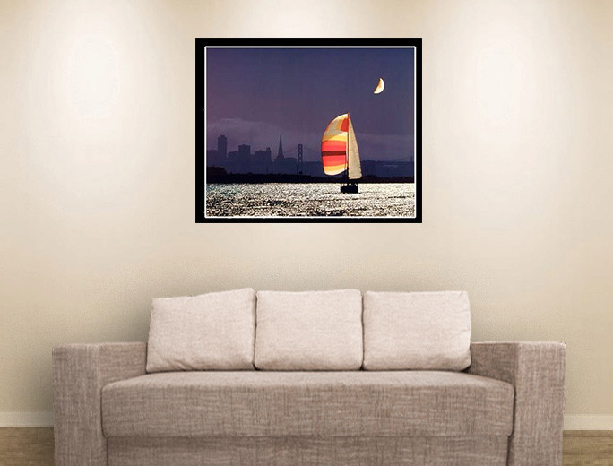Night Sailing in San Francisco Poster | Boat Posters | Yacht Posters