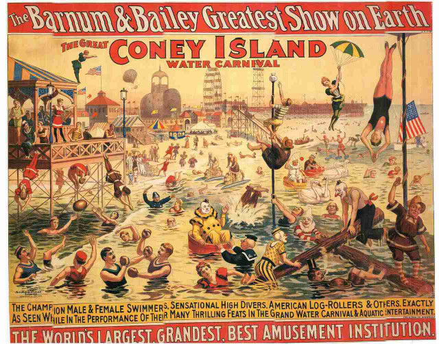 "The Great Coney Island Water carnival" Vintage Canvas | Wall Decor Art ...