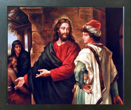 Jesus Christ and Rich Ruler Spiritual Espresso Framed Picture Art Print ...