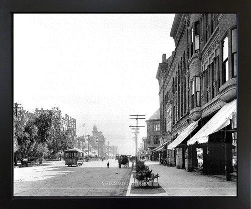 Framed Wall Decor Riverside Main Street Riverside 1900 Black Farmed Art ...