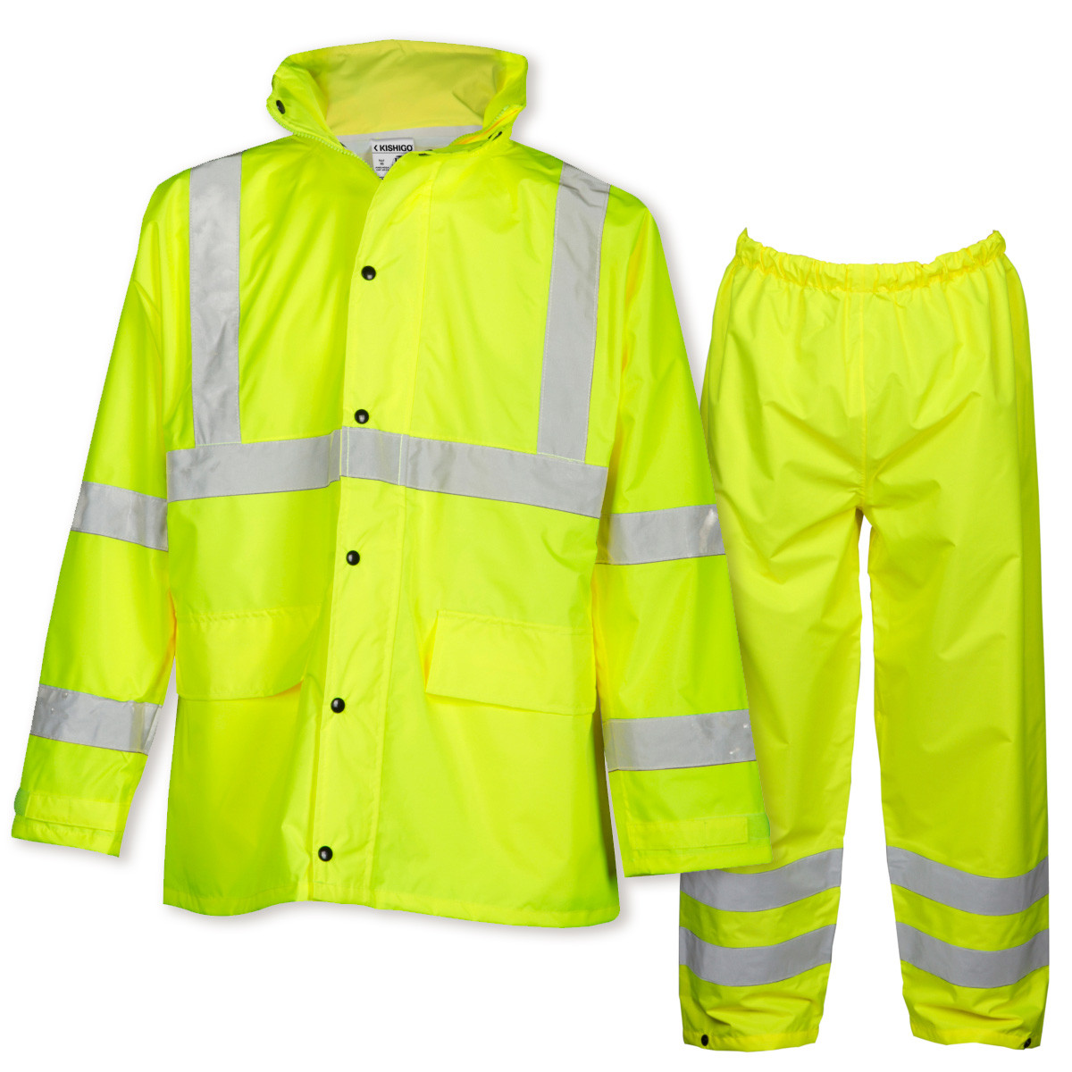 Kishigo Rainwear Set Full Rainsuit RW110 Lime | RW111 Orange
