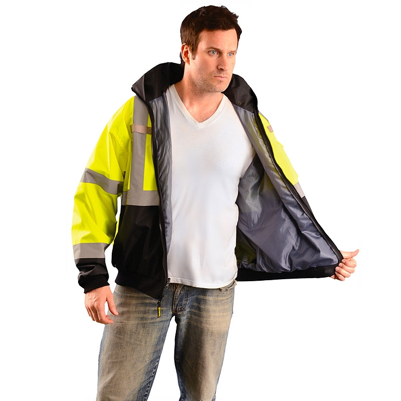 Occunomix Class 3 High Visibility Yellow 3-in-1 Black Bottom Bomber ...