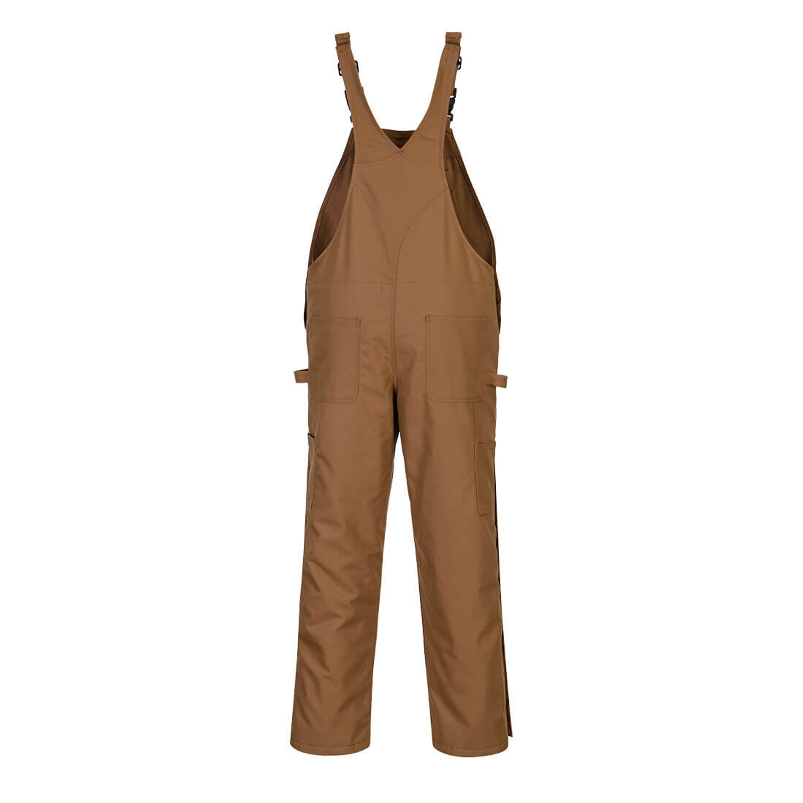 PortWest FR Duck Quilt Lined Brown Bib Overall UFR49