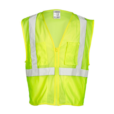 Kishigo Chemically Treated Mesh Vest Class 2 FM419 Lime FM420 Orange
