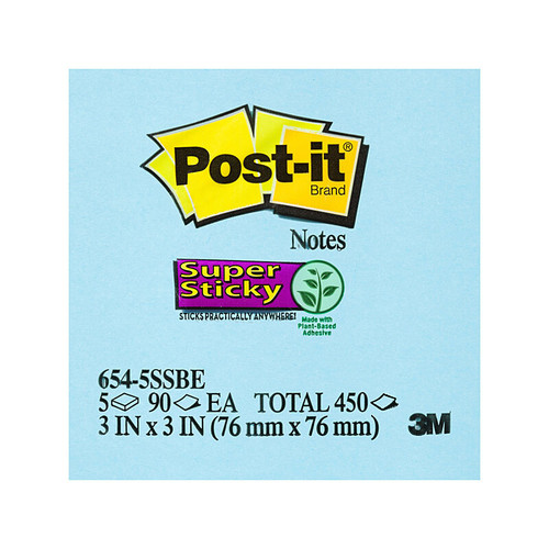 POST-IT SS 654-5SSBE Blue 75X75 Box of 4 (D-PI70005263523) shop at ...