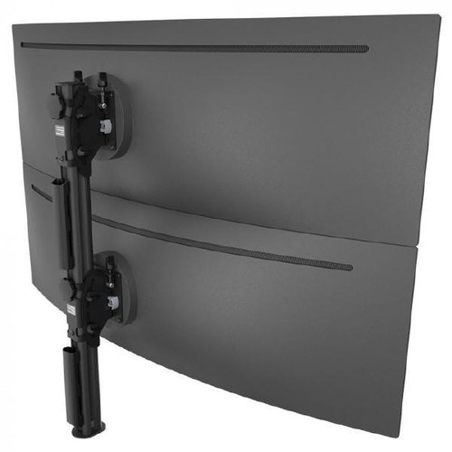 Atdec AWMS-2-BT75 Post mounted heavy duty dual vertical monitor mount ...