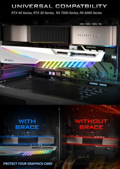 ANTEC HGPU Bracket Dagger White ARGB - PCI Slot mount. 5 holes ...