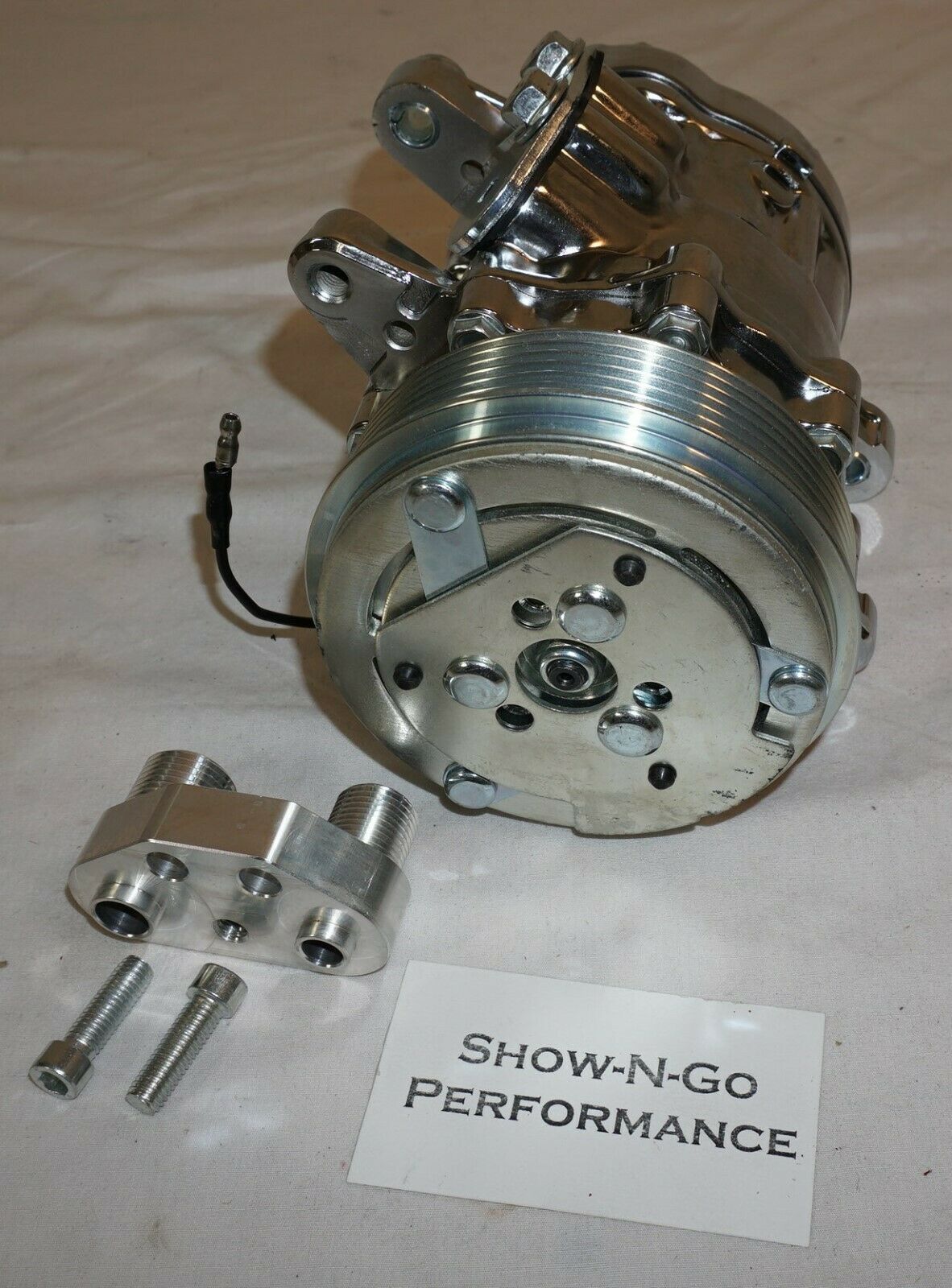 SANDEN SD-7 STYLE SERPENTINE A/C COMPRESSOR WITH CLEAR ANODIZED ...