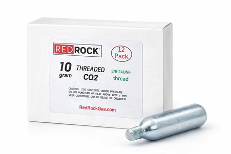 RedRock 10 Gram Threaded CO2 Cartridges (3/8" Thread, 12-Pack ...