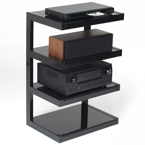 Norstone Bergen 2 Hi Fi AV Component Rack / Stand in Black With 4 Glass ...