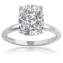 Elongated Cushion Cut CZ Classic Solitaire Engagement Ring - Mystique ...