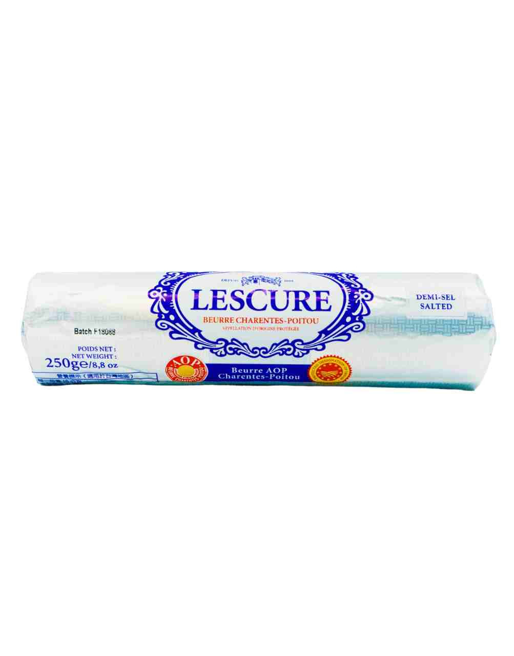 Lescure Beurre Charentes-Poitou AOP Demi-Sel Roll 250g