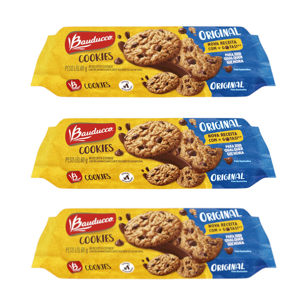 Bauducco Cookies with Chocolate Chips, Original Flavor, 60 g / 2.1 oz ...