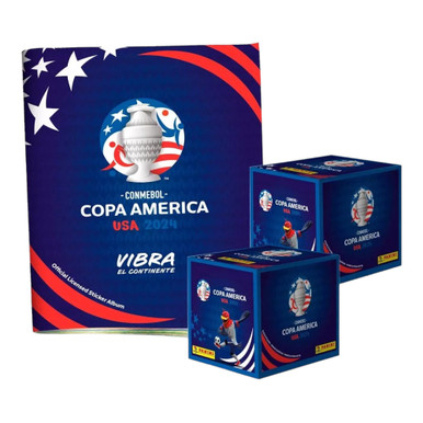 Panini Copa America USA 2024 Conmebol Sticker Album + 100 Packs of 5 ...