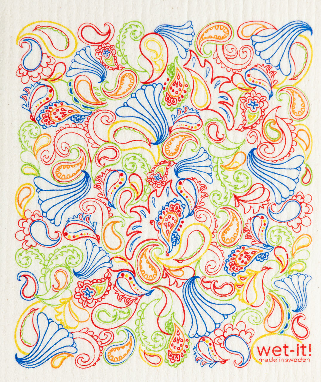 Wet-It! Paisley Multi Swedish Cloth | Because You Cook