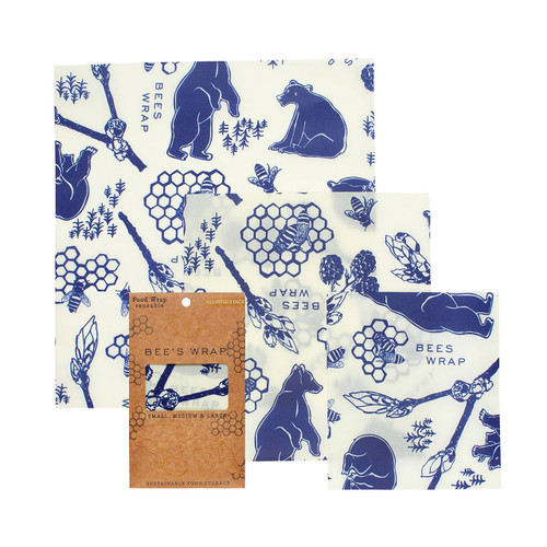 Bee's Wrap 3 Pack Bees+Bears | Beeswax Wrap |BecauseYouCook