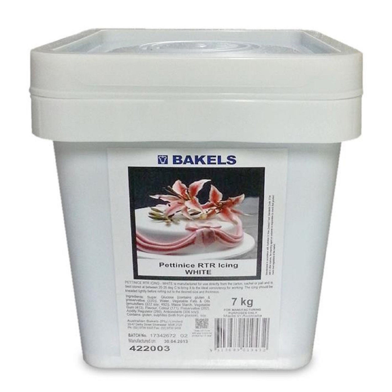 Bakels 7kg White Ready To Roll Pettinice Fondant Icing