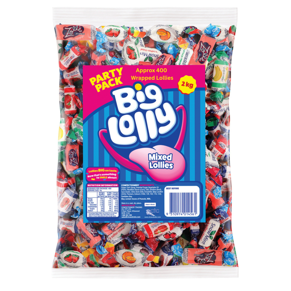 Mixed Wrapped Lolly Party Pack 2kg - Padstow Food Service Distributors